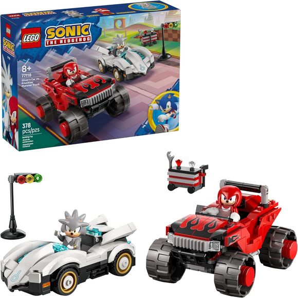 LEGO 77118 Sonic The Hedgehog Silver's Car vs. Knuckles' Monster Truck ...